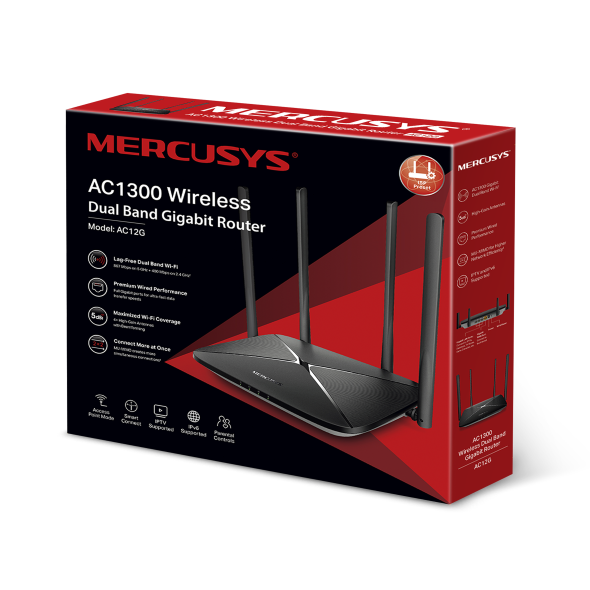 AC12G | Двухдиапазонный гигабитный роутер Wi‑Fi AC1300 - MERCUSYS